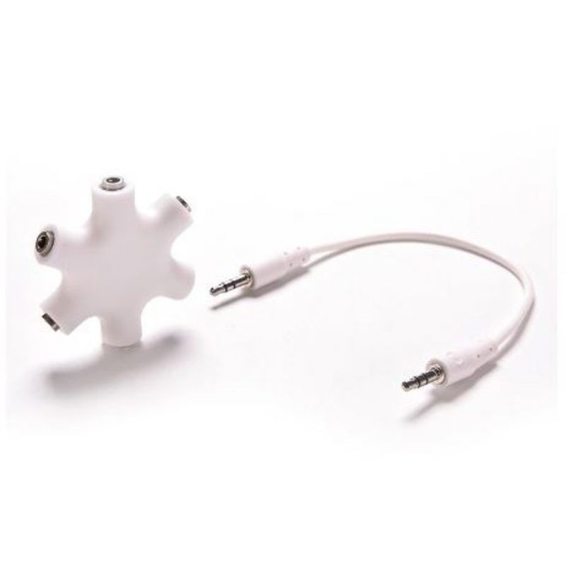 Jual Jack 6 way Ports male to 5 female Splitter Audio Aux 3.5mm ...