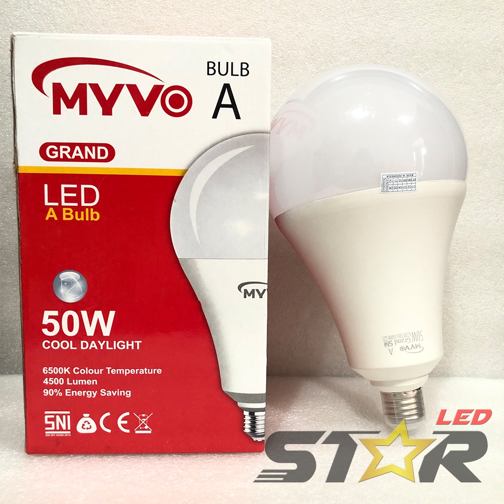 Jual MYVO Grand Bulb A LED 50W Lampu Bohlam Bulat Murah Hemat Energi ...