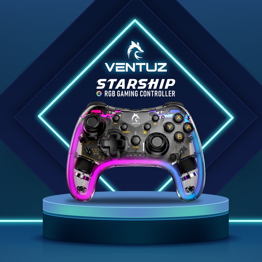 Jual VENTUZ STARSHIP RGB DUAL VIBRATION TRANSPARANT GAMEPAD STICK WIRED ...