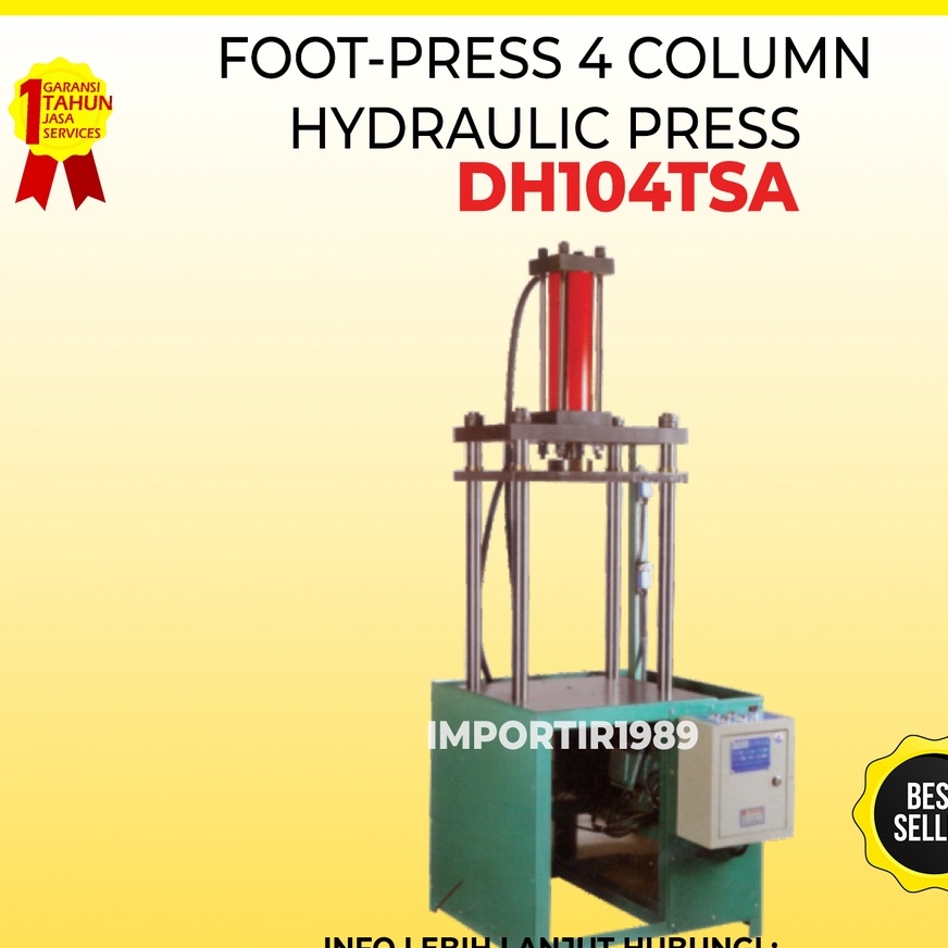 Jual Mesin Pres Hidrolik 4 Tiang 10Ton 2,2Kw Hydraulic Press DH104TSA ...