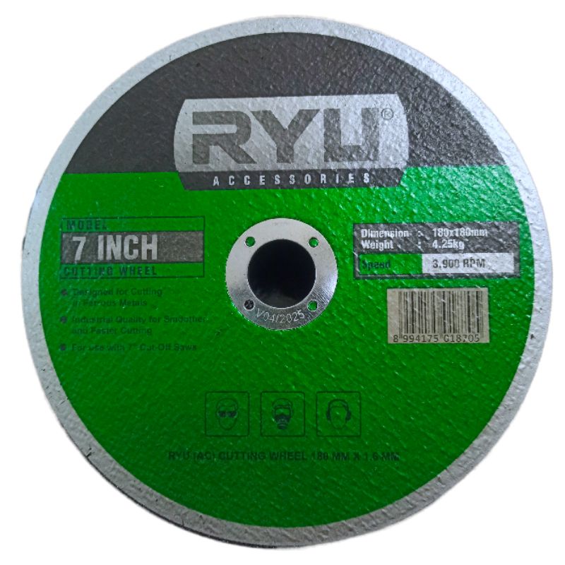 Jual RYU POTONG BESI STAINLESS 7 INCH | CUTTING WHEEL | BATU MATA CUT OFF 7" | Shopee Indonesia