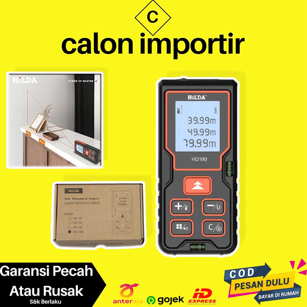 Jual Meteran Digital Laser Ukur Jarak Bidang Rangefinder Inframerah ...