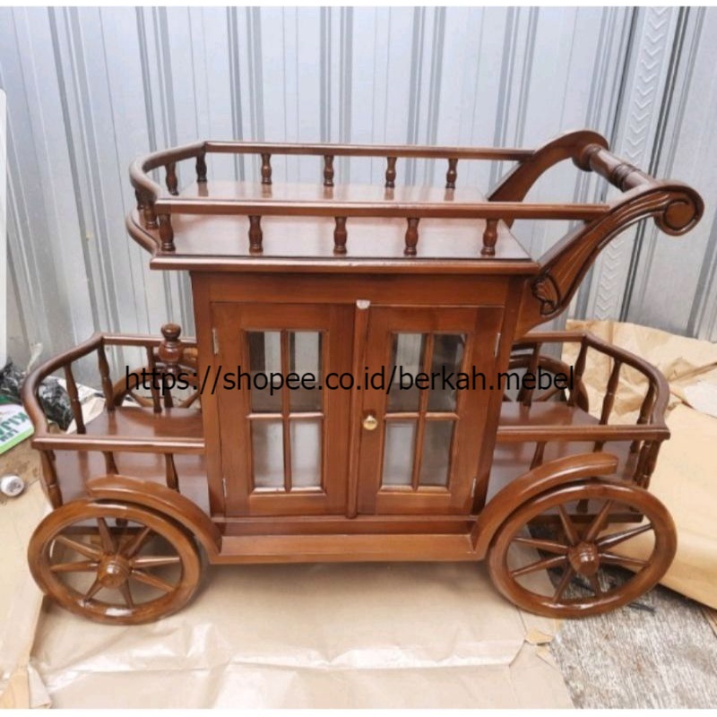 Jual troli kayu jati termurah (dikirim invoice/nota dulu) | Shopee ...