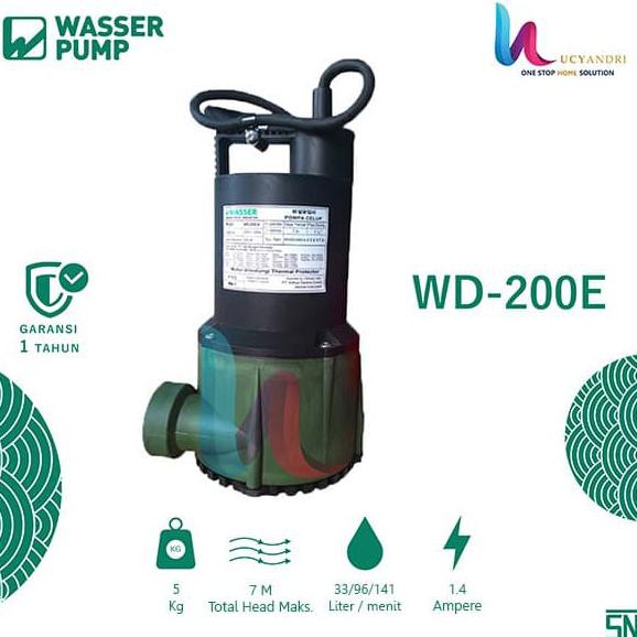 Jual Pompa Celup Wasser Air Bersih | Submersible Pump WD 200 E NON AUTO | Shopee Indonesia