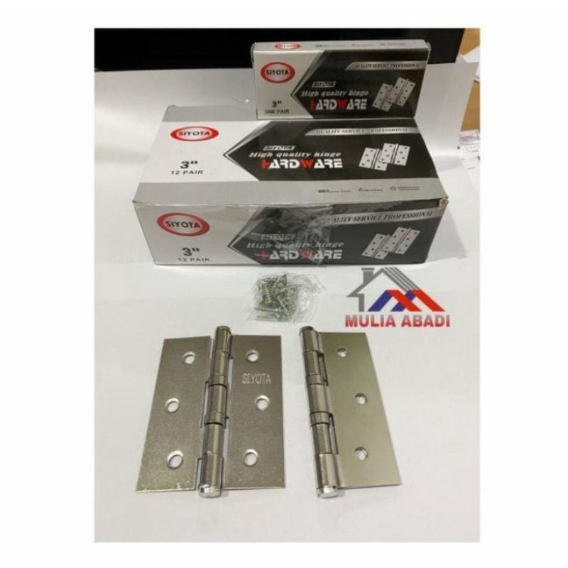 Jual ENGSEL PLAT 3 INCH /ENGSEL PINTU JENDELA /ENGSEL PLAT SIYOTA 3IN ...