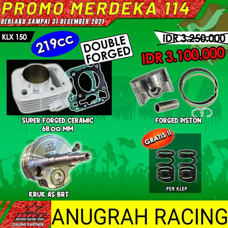 Jual Promo Paket 114 KLX BRT Bore Up Trabas Blok Ceramic Piston 68mm Kruk as KLX 140 150 D ...