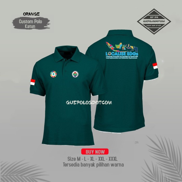 Jual KAOS DISTRO POLO BAJU KERAH DISTRO FREE NAMA DESA SDGS POKJA POLOS ...