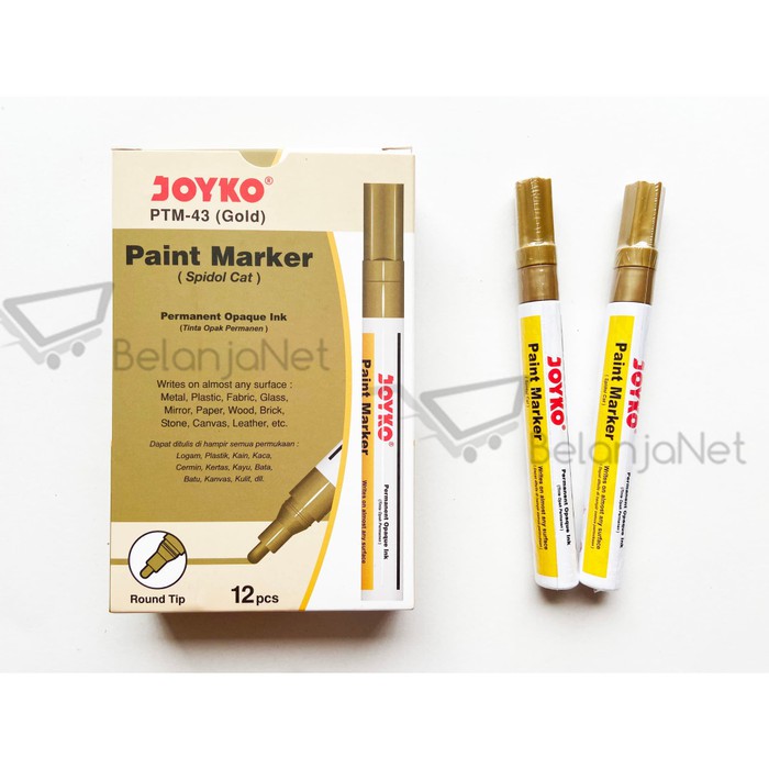 Jual Paint Marker | Spidol Joyko Warna Emas / Gold PTM-43 | Shopee ...