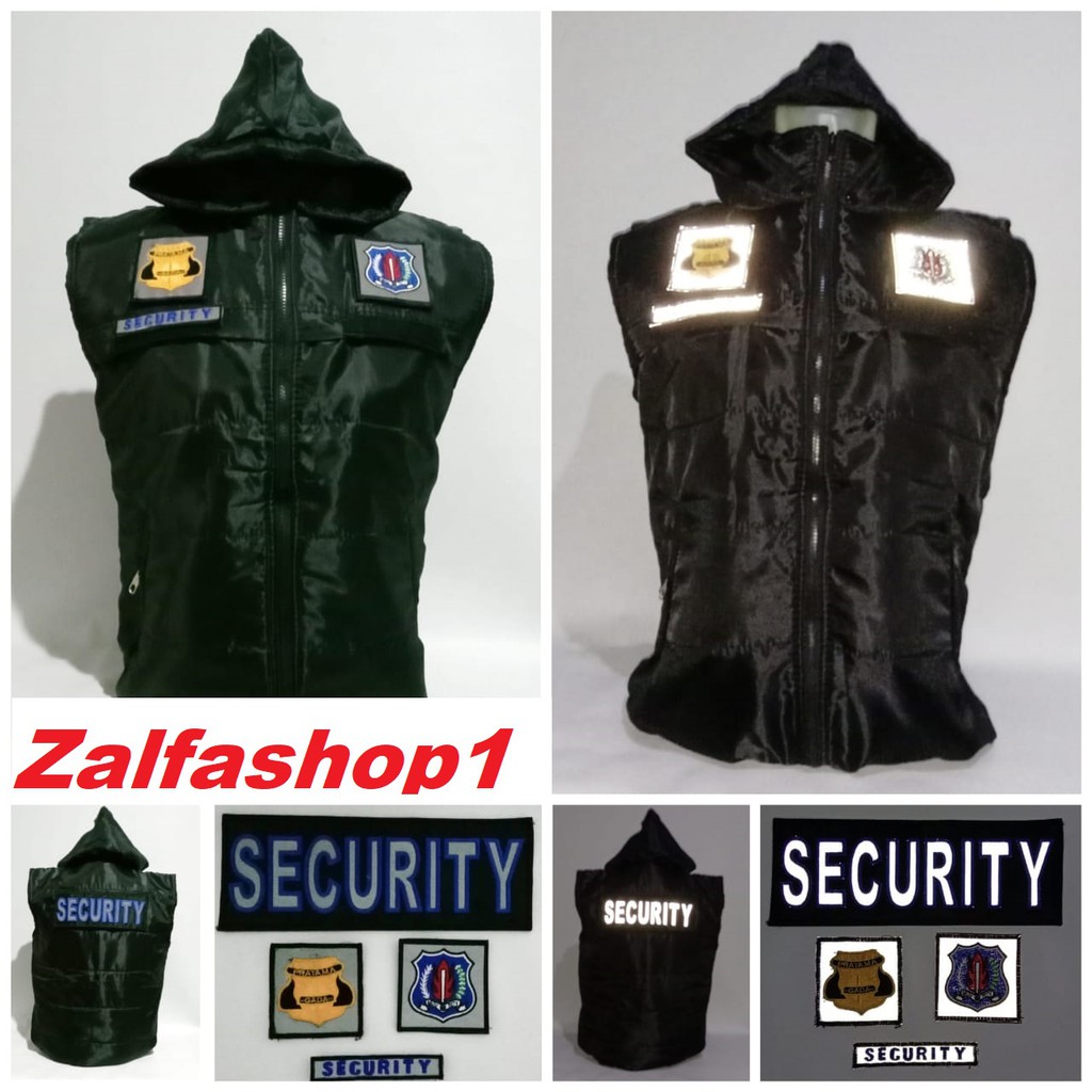 Jual ROMPI PRIA SECURITY HITAM LOGO BIRU BAHAN PARASUT EMBLEM DAPAT DI ...