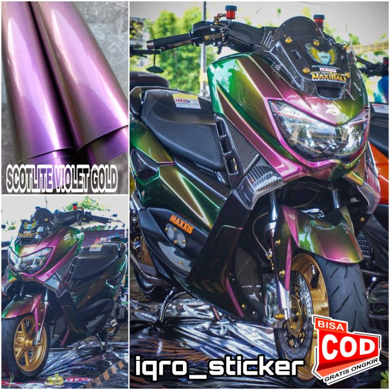Jual Sticker Scotlite Bunglon Violet Gold Skotlet Motor Bunglon Premium ...