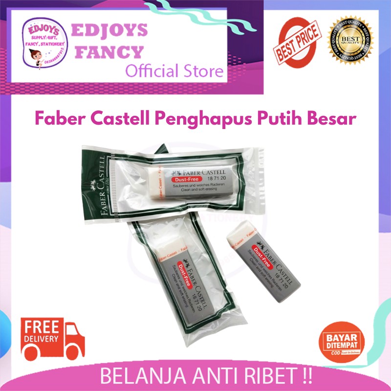Jual FABER CASTELL PENGHAPUS PENSIL BESAR PUTIH ERASER (187120 ...