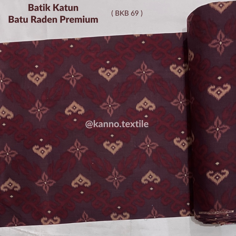 Jual Kain Batik Katun Primisima Batu Raden BKB69 Motif Etnik Warna Marun Cream | Shopee Indonesia