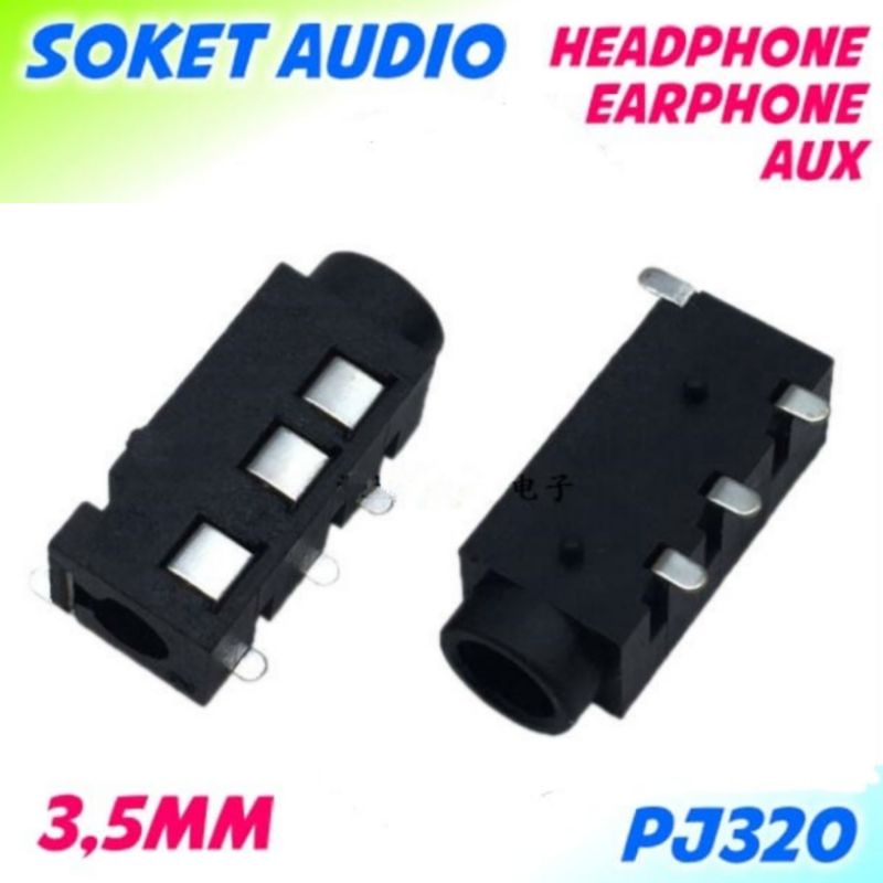 Jual PJ-320D 3.5MM Headphone Jack Socket Female Connector for Audio PJ320D | Shopee Indonesia