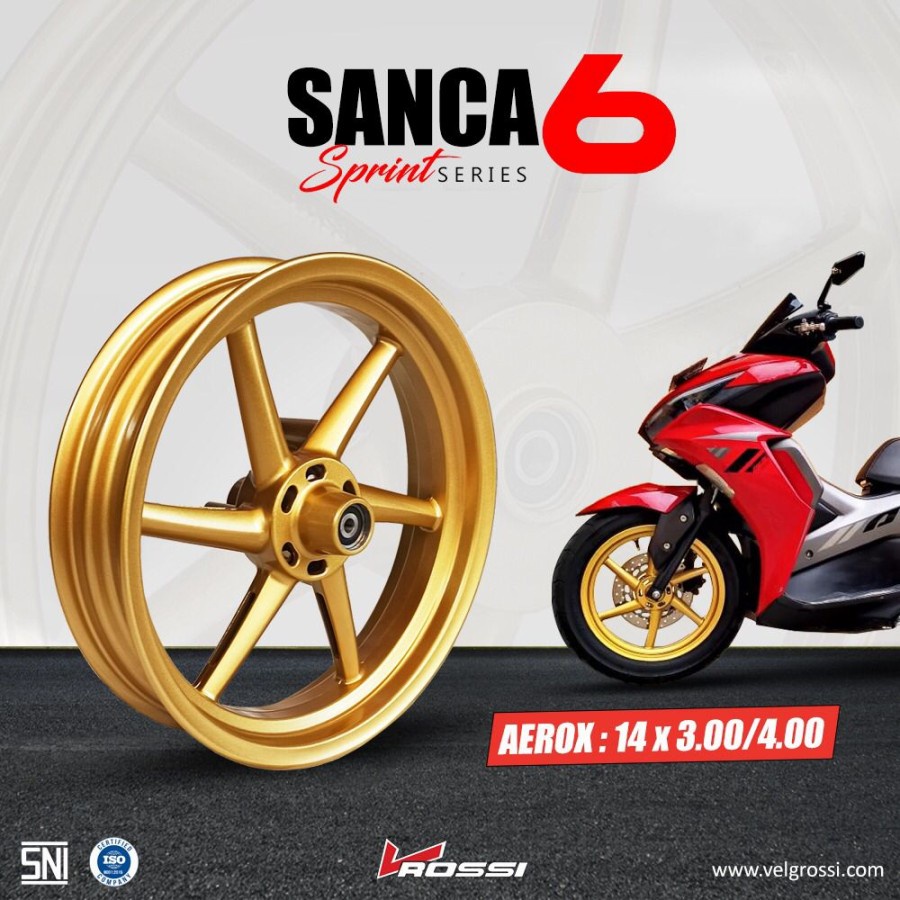 Jual VELG RACING YAMAHA AEROX MODEL SANCA 1SET UK 300-400-14 SUDAH BERIKUT KLAHAR DEPAN | Shopee ...