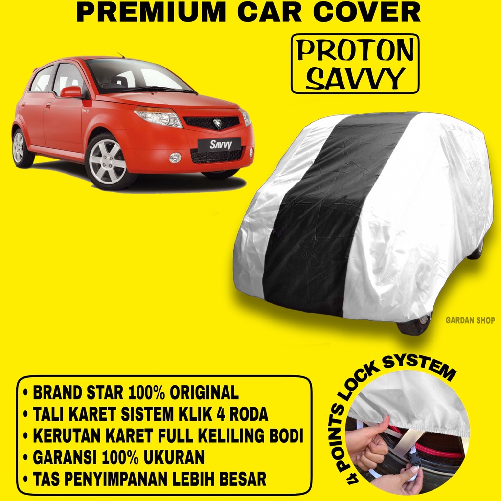 Jual Body Cover PROTON SAVVY SILVER HITAM Penutup Bodi Mobil Proton ...