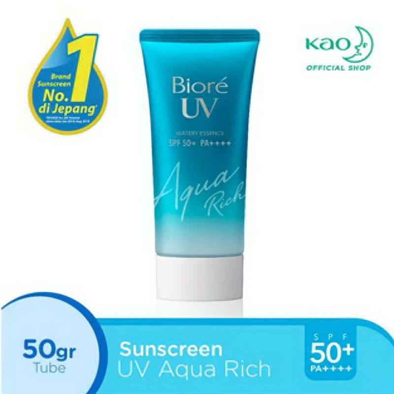Jual Biore UV AQUA Rich Watery Essence SPF50+ PA++++ 50gr Sunblock Sunscreen | Shopee Indonesia