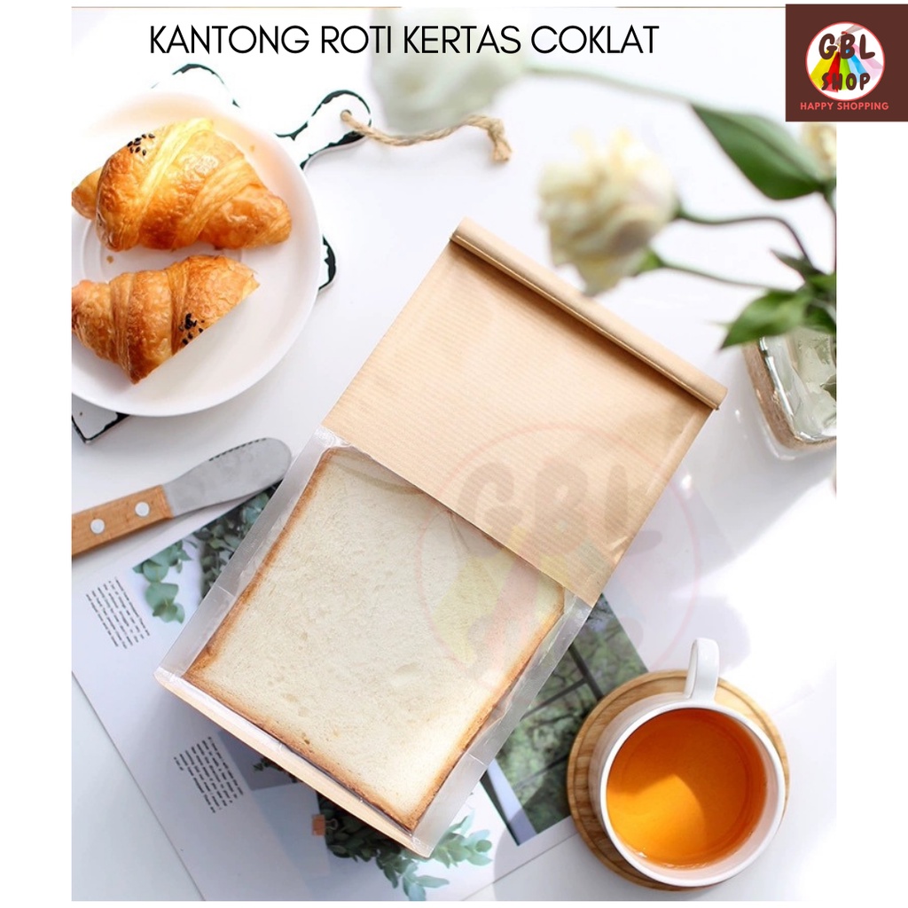 Jual Kantong Roti Tawar Kertas Coklat 16x26 Bread Toast Paper Bag ...