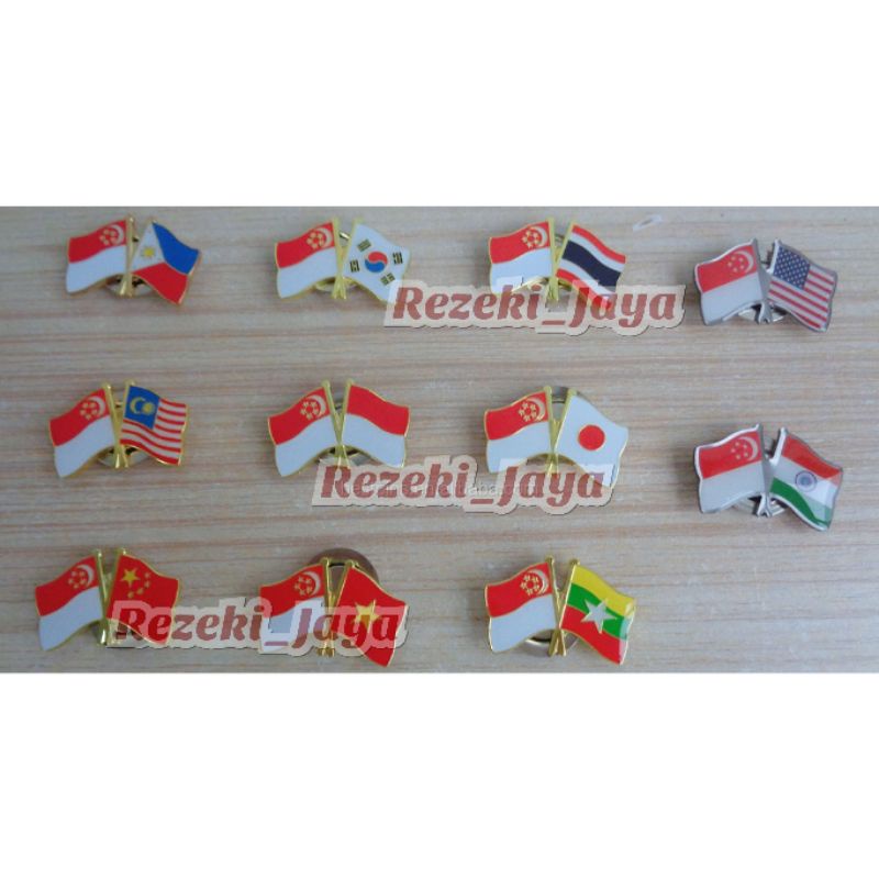 Jual Pin Bendera PERSAHABATAN / Pin Bendera Silang Bendera Seluruh ...