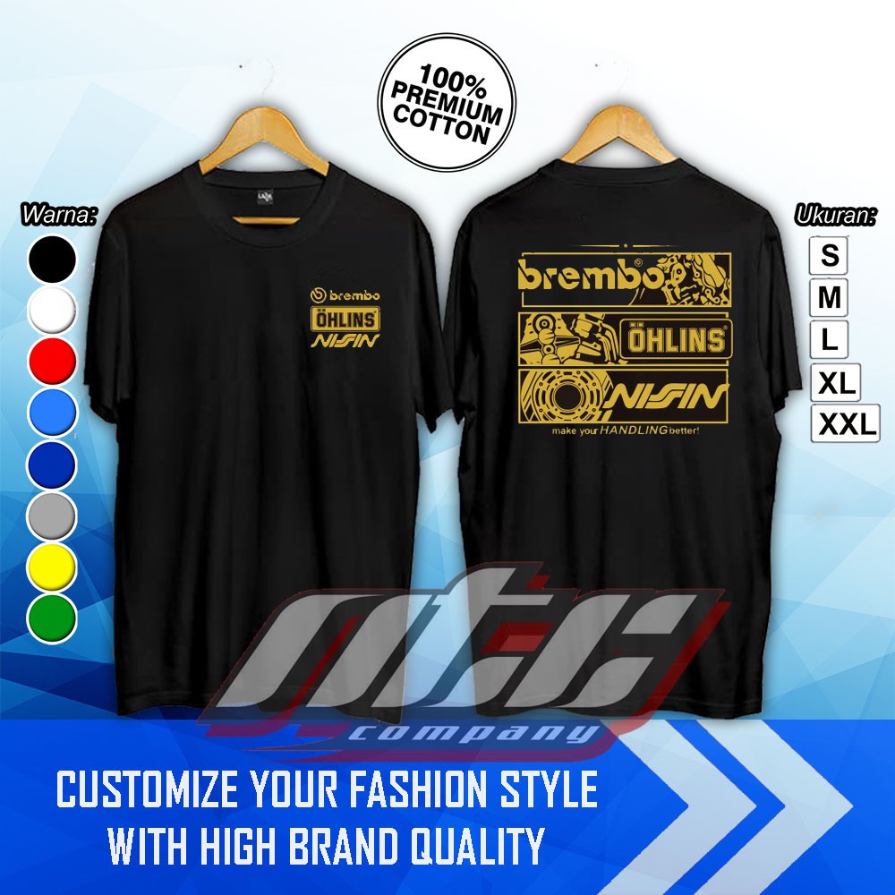 Jual T-shirt Kaos Baju Racing Brembo Ohlins Nissin Logo Modifikasi Kaos ...