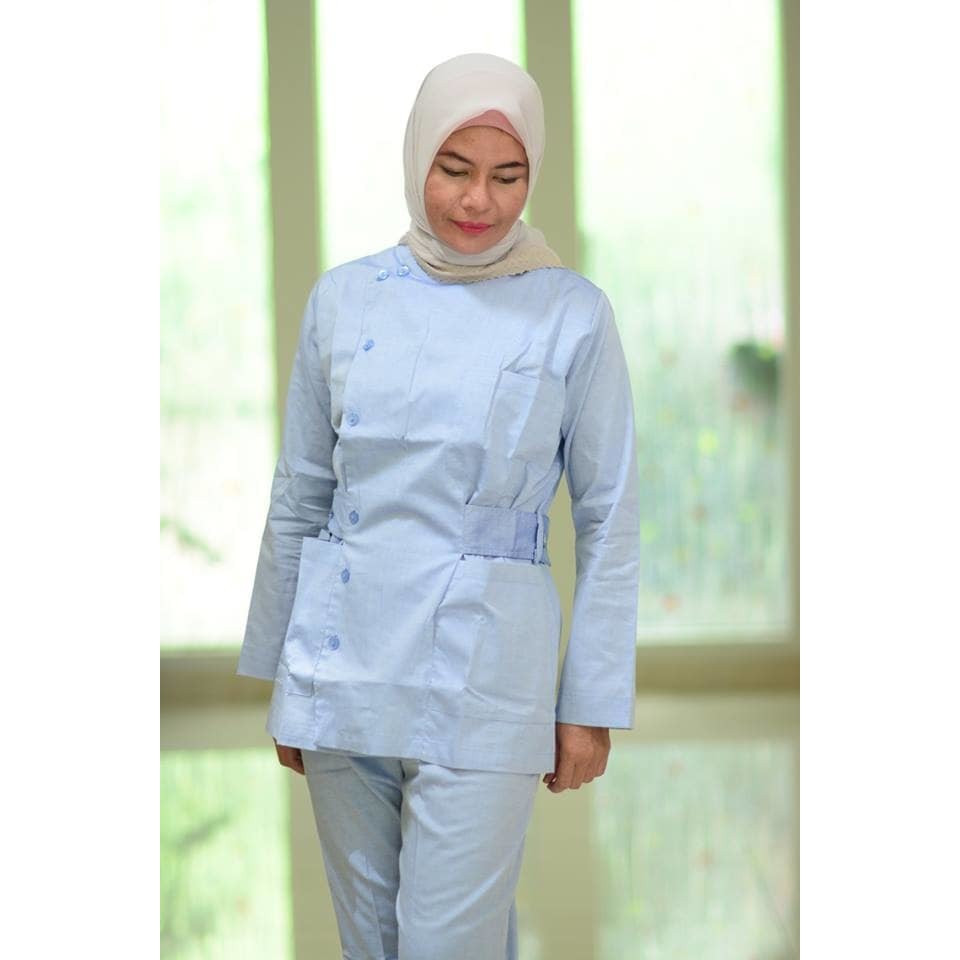 Jual ALEEFA BAJU SUSTER - SERAGAM SUSTER BLUE DENIM | Shopee Indonesia