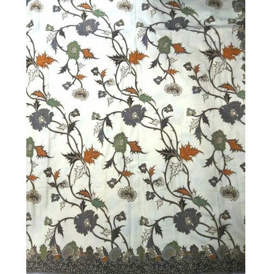 Jual Batik santoso hitam manis motif daun putih | Shopee Indonesia