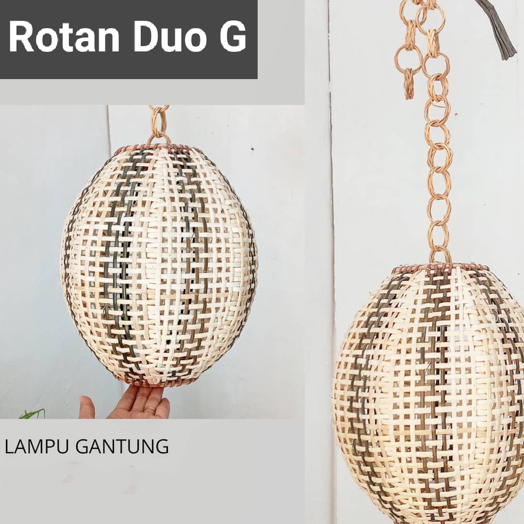 Jual KAP LAMPU HIAS ROTAN/KAP LAMPU ROTAN CAFE/TEMPAT LAMPU MINIMALIS ...