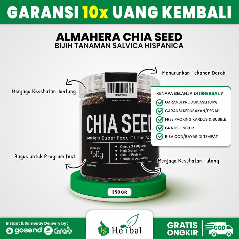 Jual Almahera Chia Seed 350 gr - Biji Chia Organik Original 100% ...