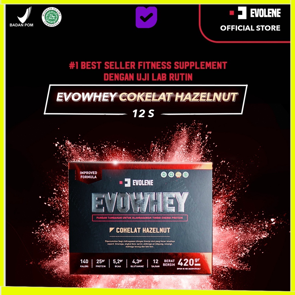 Jual Evowhey Hazelnut 12s - Suplemen fitness Defisit kalori Susu ...