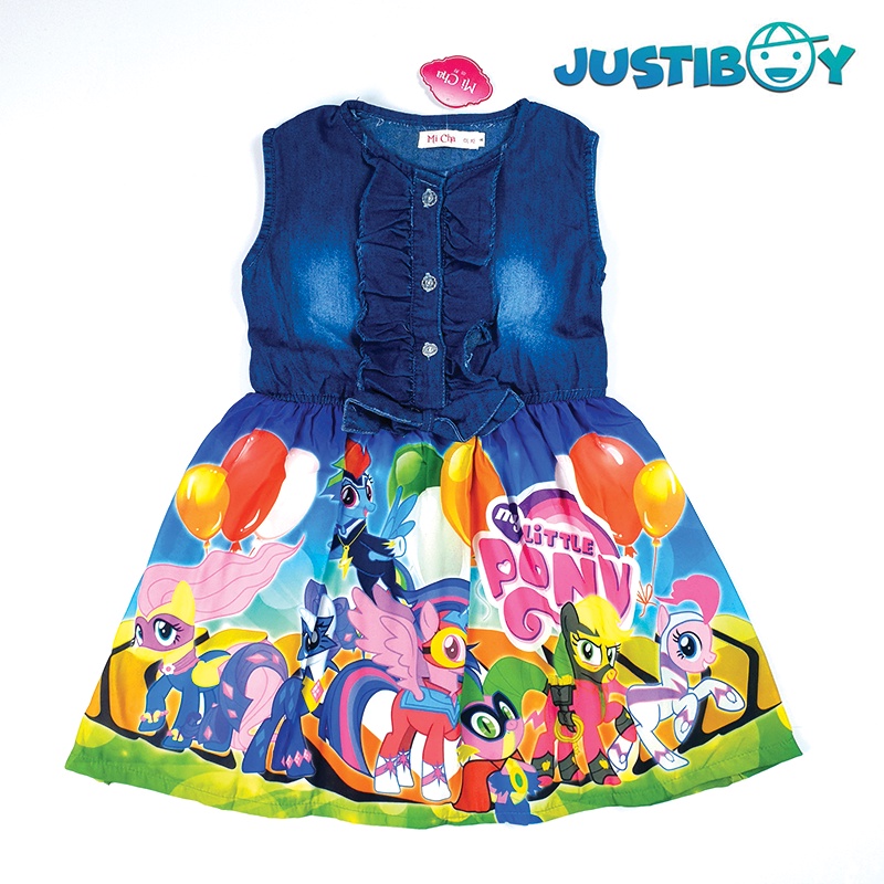 Jual Dress Anak Perempuan Pony Tanpa Lengan Bahan Denim Usia 1 - 8 ...