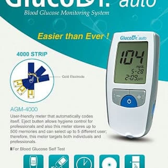 Jual GlucoDr Auto Alat Tes Gula Darah Gluco Dr Auto Glucometer GlucoDr ...