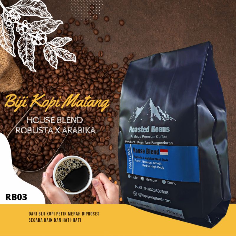 Jual House Blend Kopi Robusta x Arabika Roasted Beans-250g | Shopee ...