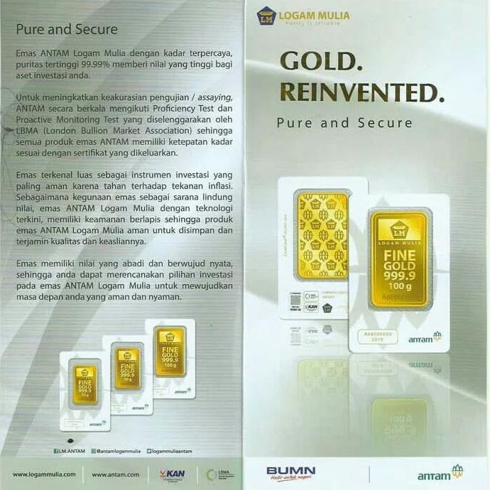 Jual 1 gr (gram) goldbar/logam mulia/lm/emas antam bersertifikat asli ...