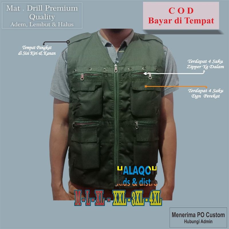 Jual ROMPI OUTDOOR-VEST PRIA-ROMPI JURNALIS-ROMPI KPU-ROMPI MEDIS-ROMPI ...