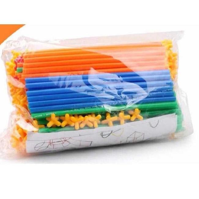 Jual V↔ Mainan Susun Sedotan Magic Straw lego Mainan Anak Edukasi PAUD ...