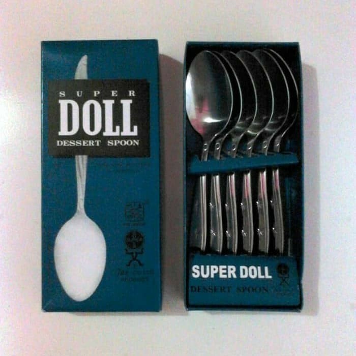 Jual Sendok Makan SUPER DOLL Dessert Spoon Stainless Steel Isi 6 Pcs ...