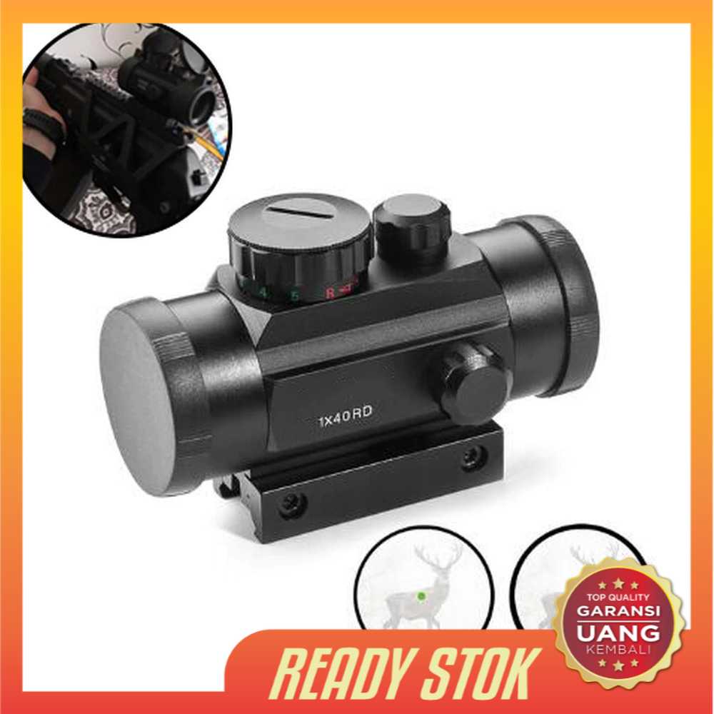 Jual RIFLE Laser Merah Tactical Hunting Red Dot Laser Gun Optical Sight Mount - 1x40rd | Shopee ...