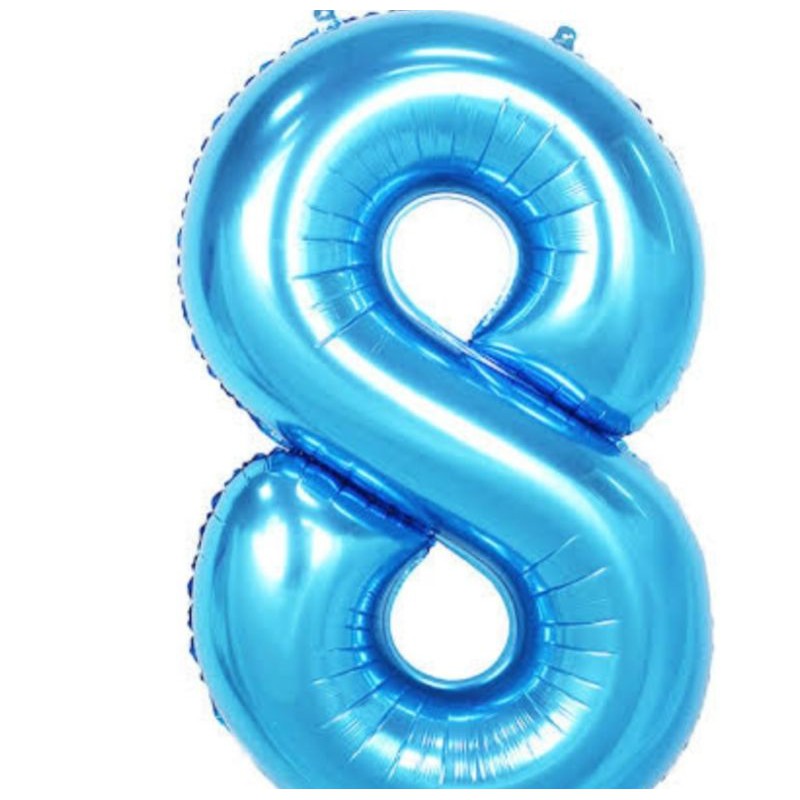 Jual BALON ANGKA BIRU POLOS 80CM / BALON FOIL ANGKA 80CM / BALON ANGKA ...