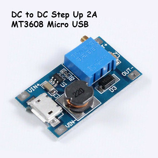 Jual MT3608 Adjusable Micro USB DC to DC Step Up 2A Boost Converter ...