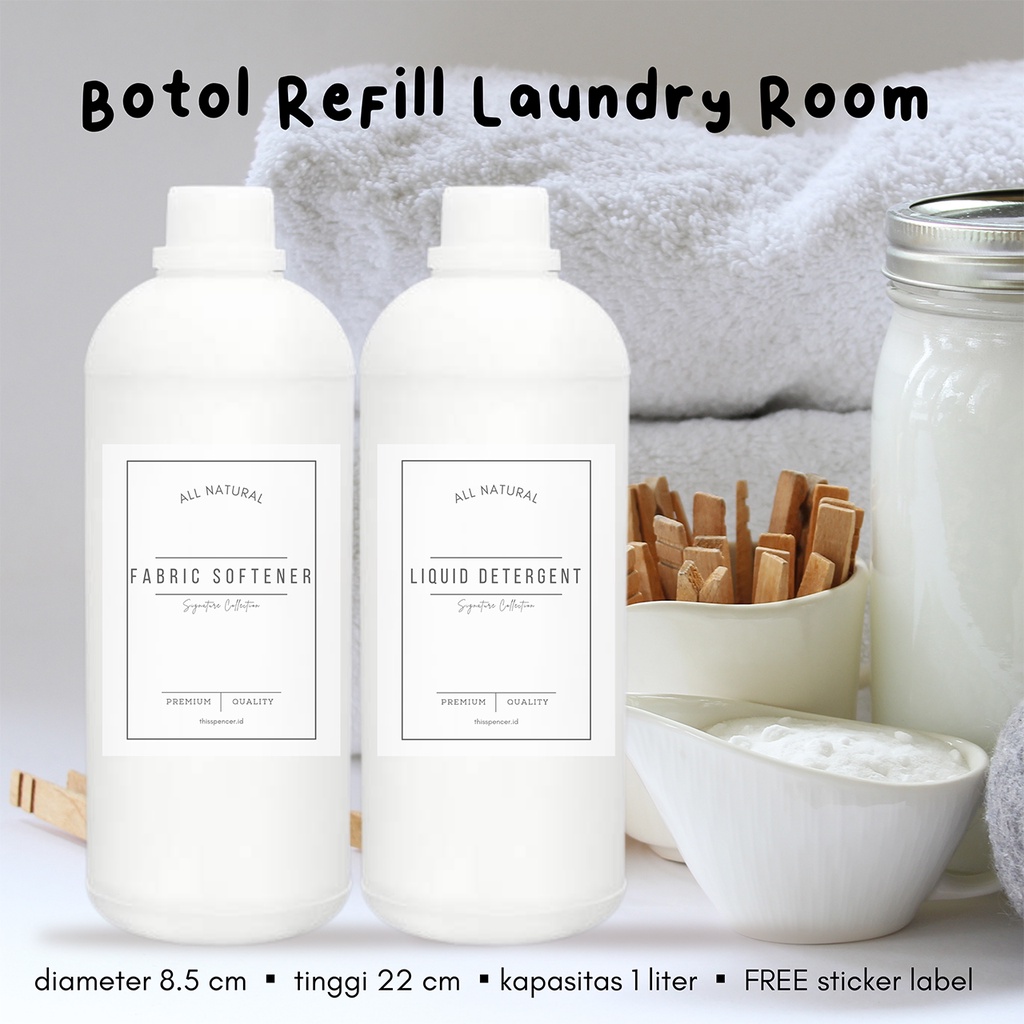 Jual Botol Tempat Detergent Softener Laundry Home Cleaner 1 liter ...