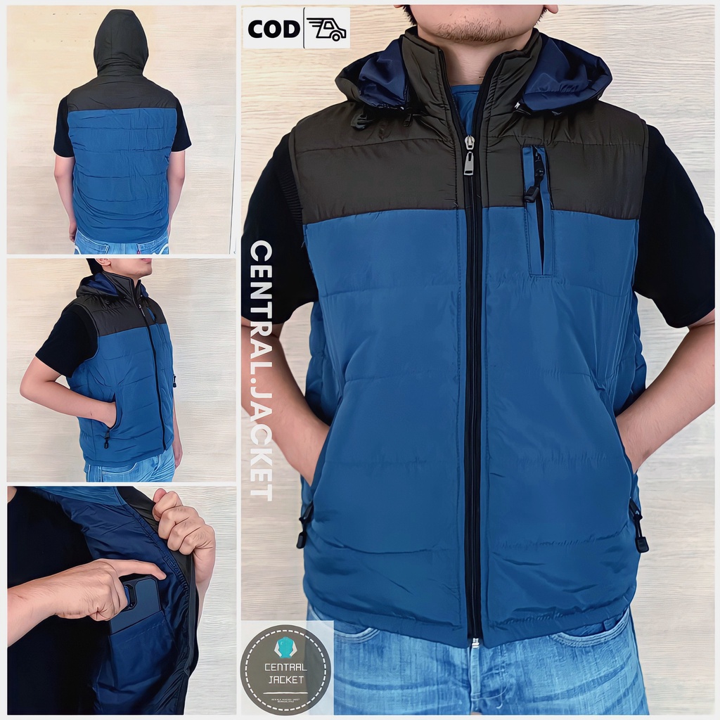 Jual Rompi Vest Tebal - Rompi Parasut Warna Kombinasi - Anti Angin Dan ...