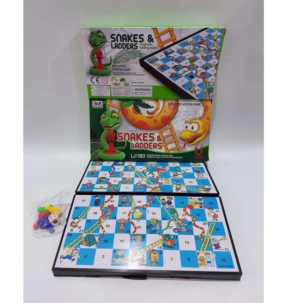 Jual V3K8 J0045 MAINAN ULAR TANGGA MAGNET PUM SNAKES AND LADDERS BOARD ...