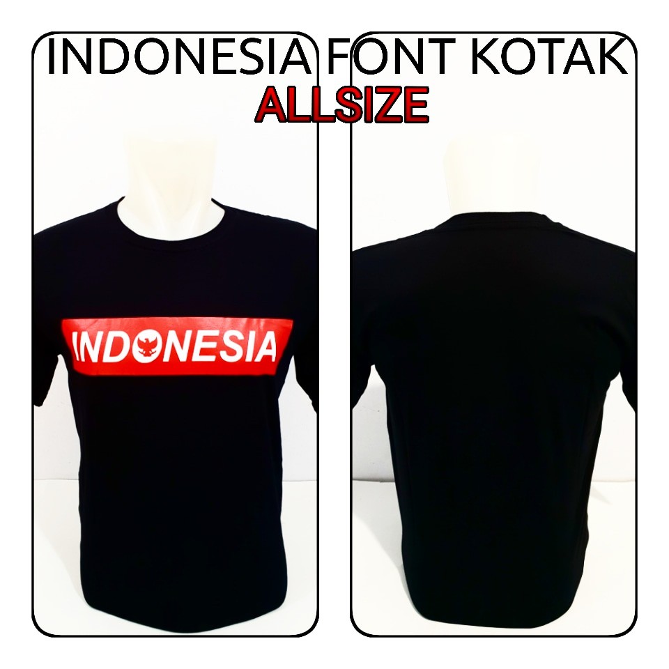 Jual kaos indonesia nasionalisme INDONESIA FONT KOTAK | Shopee Indonesia