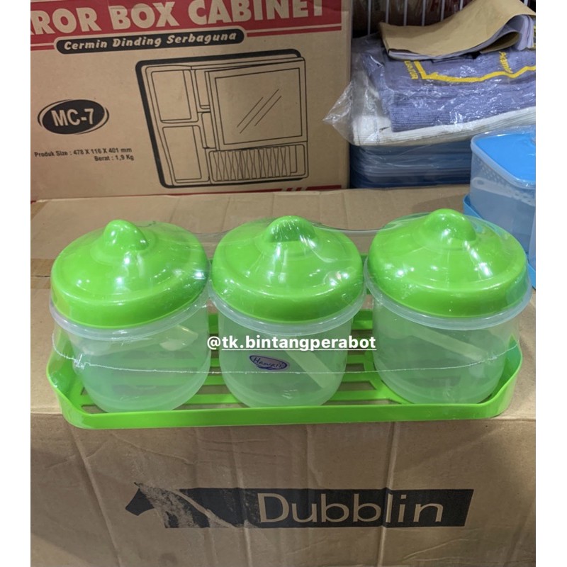 Jual Hawaii-Tempat Bumbu Dapur Susun 3 / Rak Bumbu / Tempat Gula Kopi ...