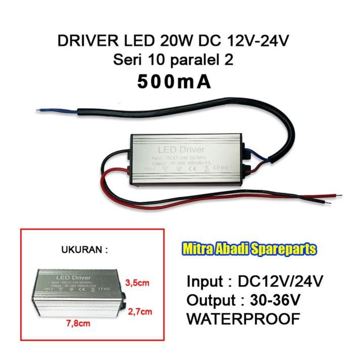 Jual LED Driver DC 12V-24V DC-DC 20W/20 Watt 500 mA Casing Aluminium ...