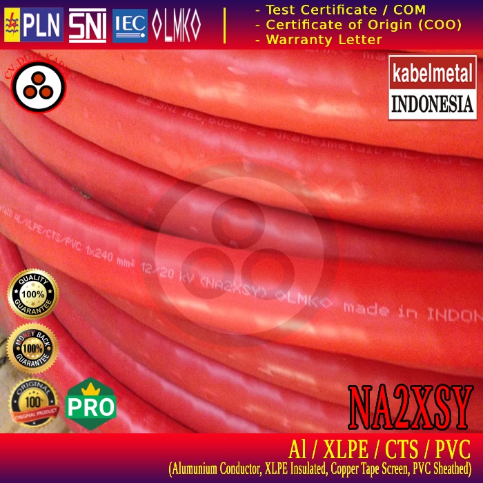 Jual Kabel NA2XSY 1x240 mm2 20kV METAL /1x240 mm/1 x 240 mm2/1 x 240 mm ...