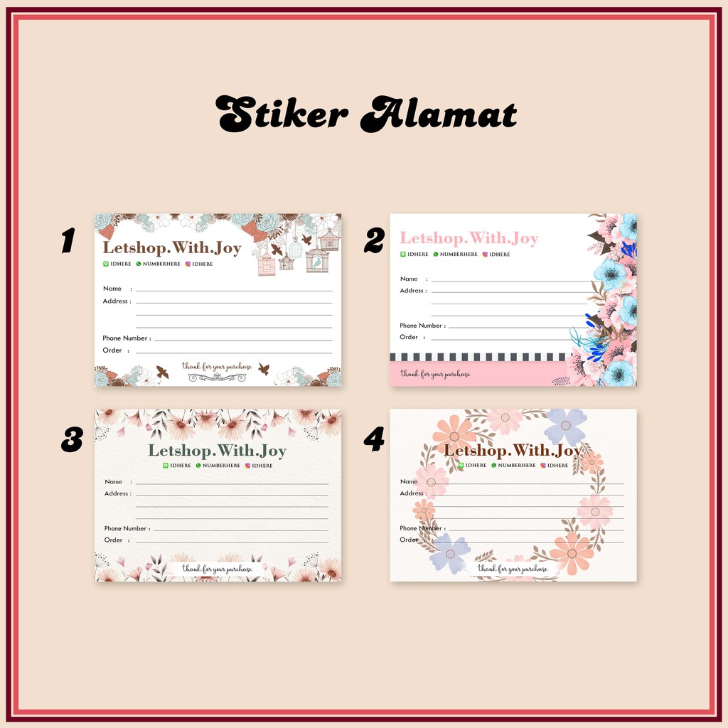 Jual Stiker alamat Sticker address labels bahan hvs/kromo, RETRO ...