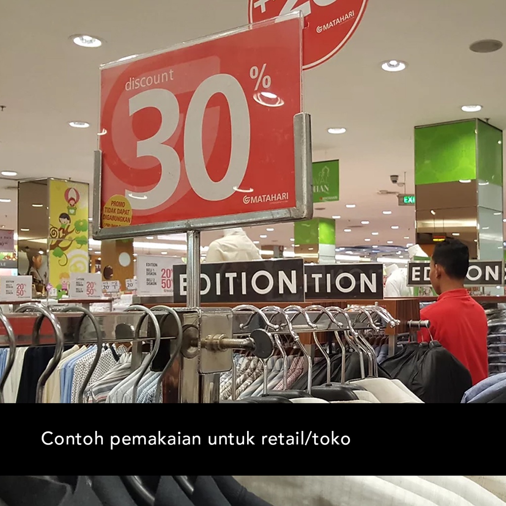 Jual Carpentia Acrylic POP Stand A5 - Display Penjepit Label Harga ...