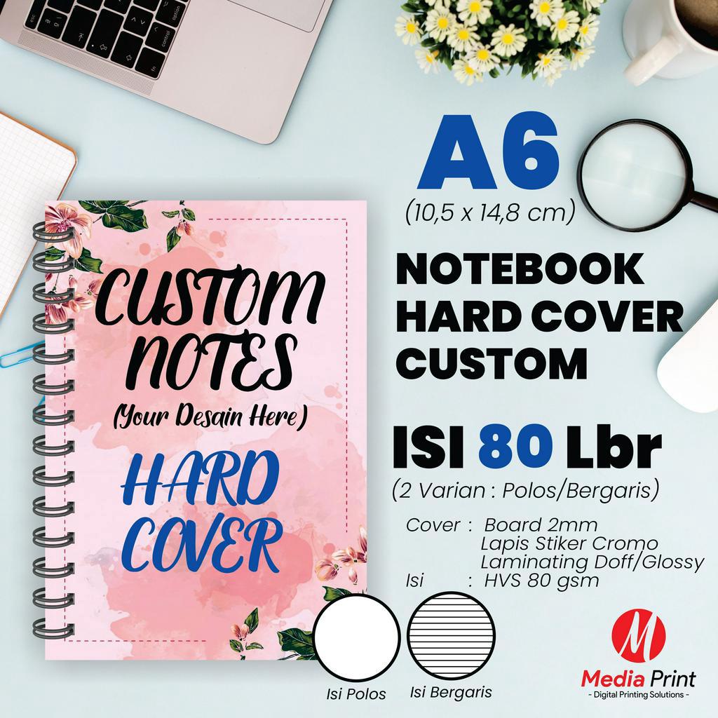 Jual Notebook Custom Hardcover Spiral A6 / Block Note / Souvenir 80 lbr (160 Halaman) | Shopee ...