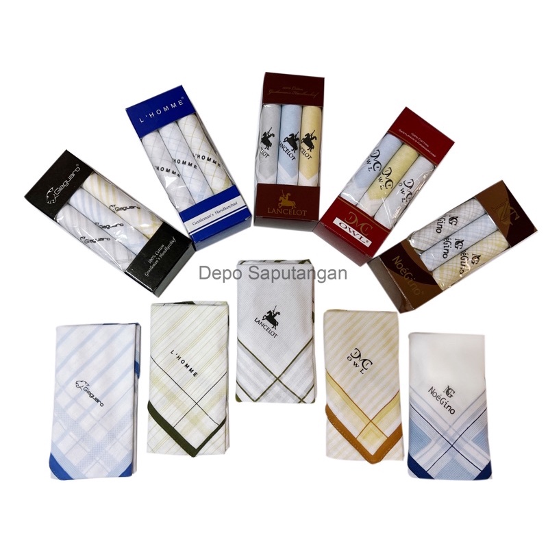 Jual Sapu Tangan Pria / Selampe Pria ( Dasar Putih ) isi 3 | Shopee ...