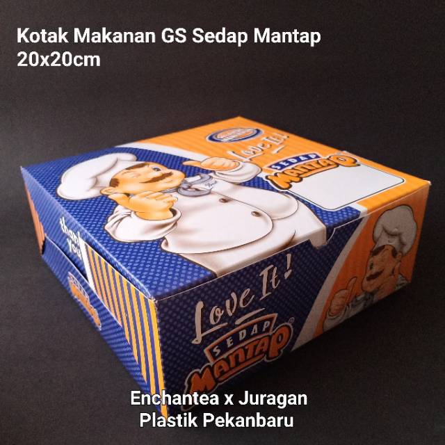 Jual Kotak Makanan GS Sedap Mantap 20x20 cm Dus Kertas Nasi Lunch Box ...